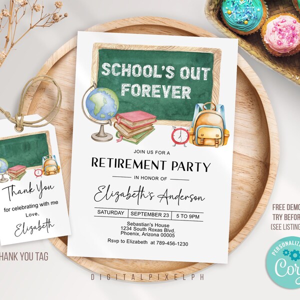 Teacher Retirement Invitation - Etsy