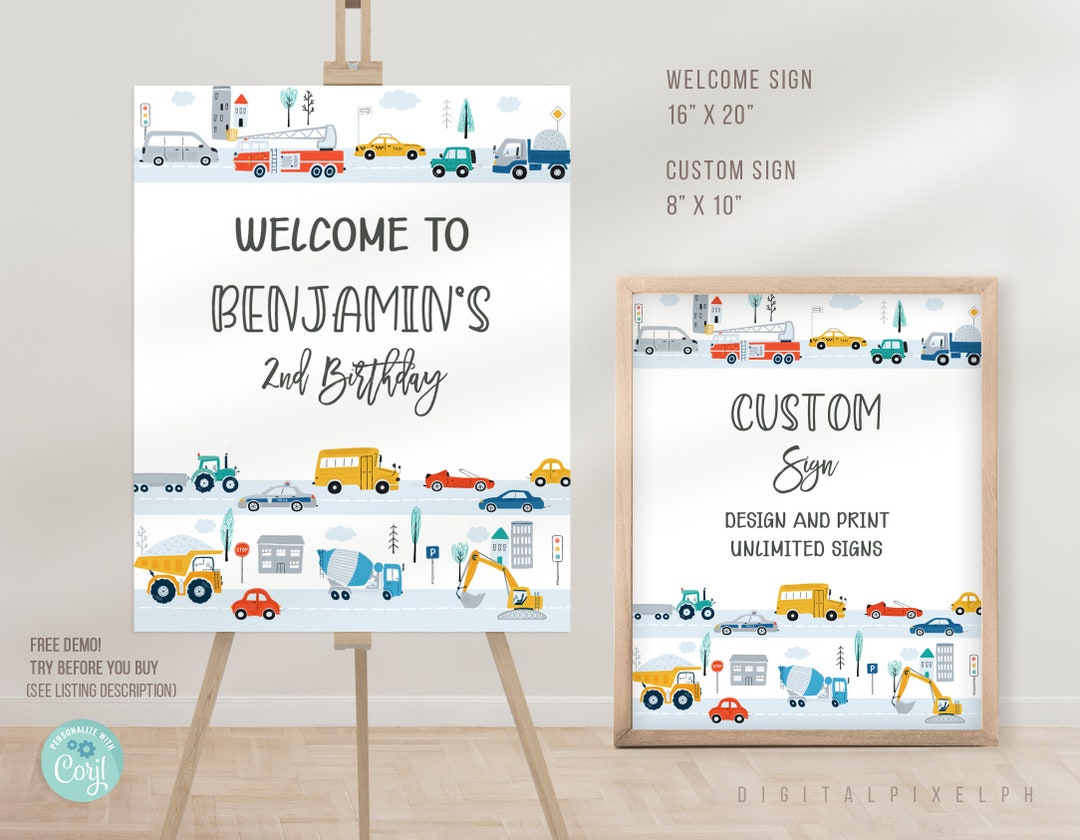 Editable Transportation Welcome Sign, Transportation Custom Sign ...