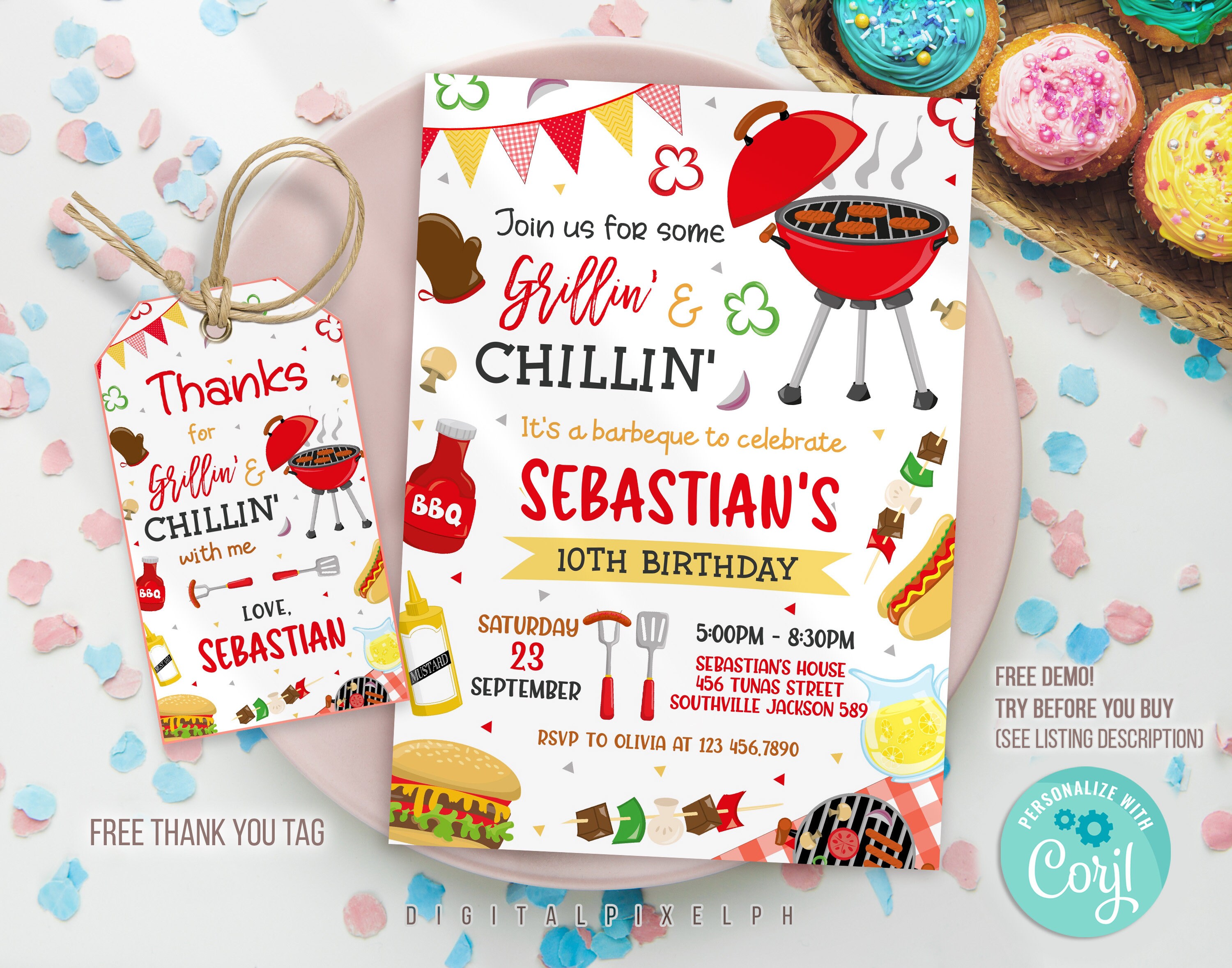 Diy Printable Invitation Birthday Bbq