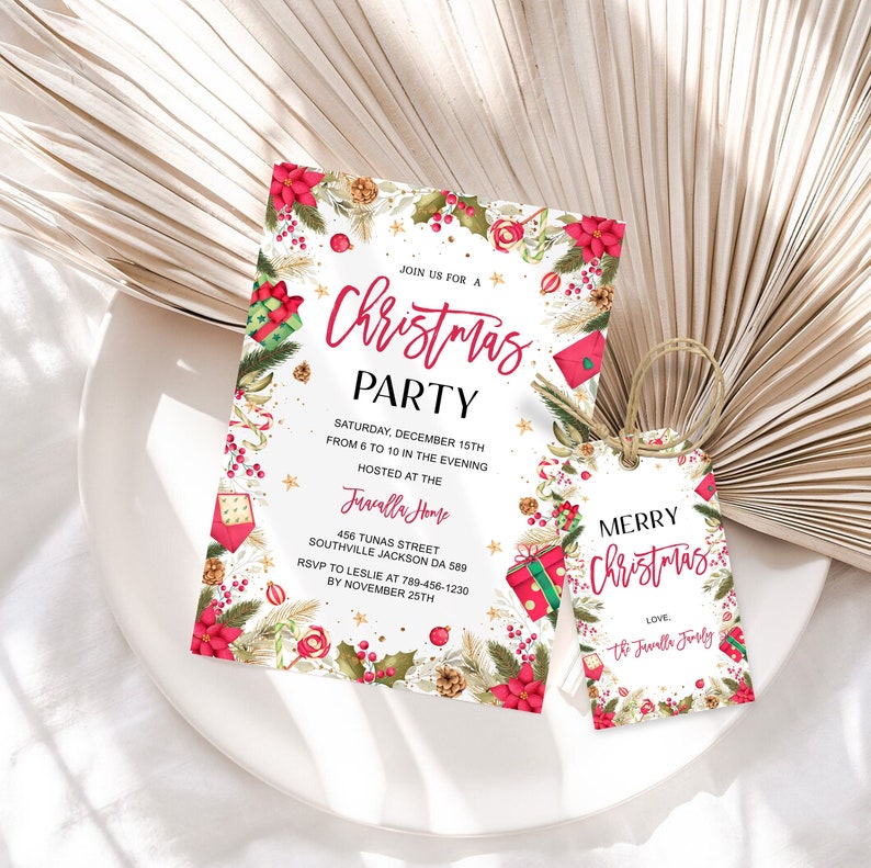 Editable Christmas Party Invitation Christmas Party Invite - Etsy