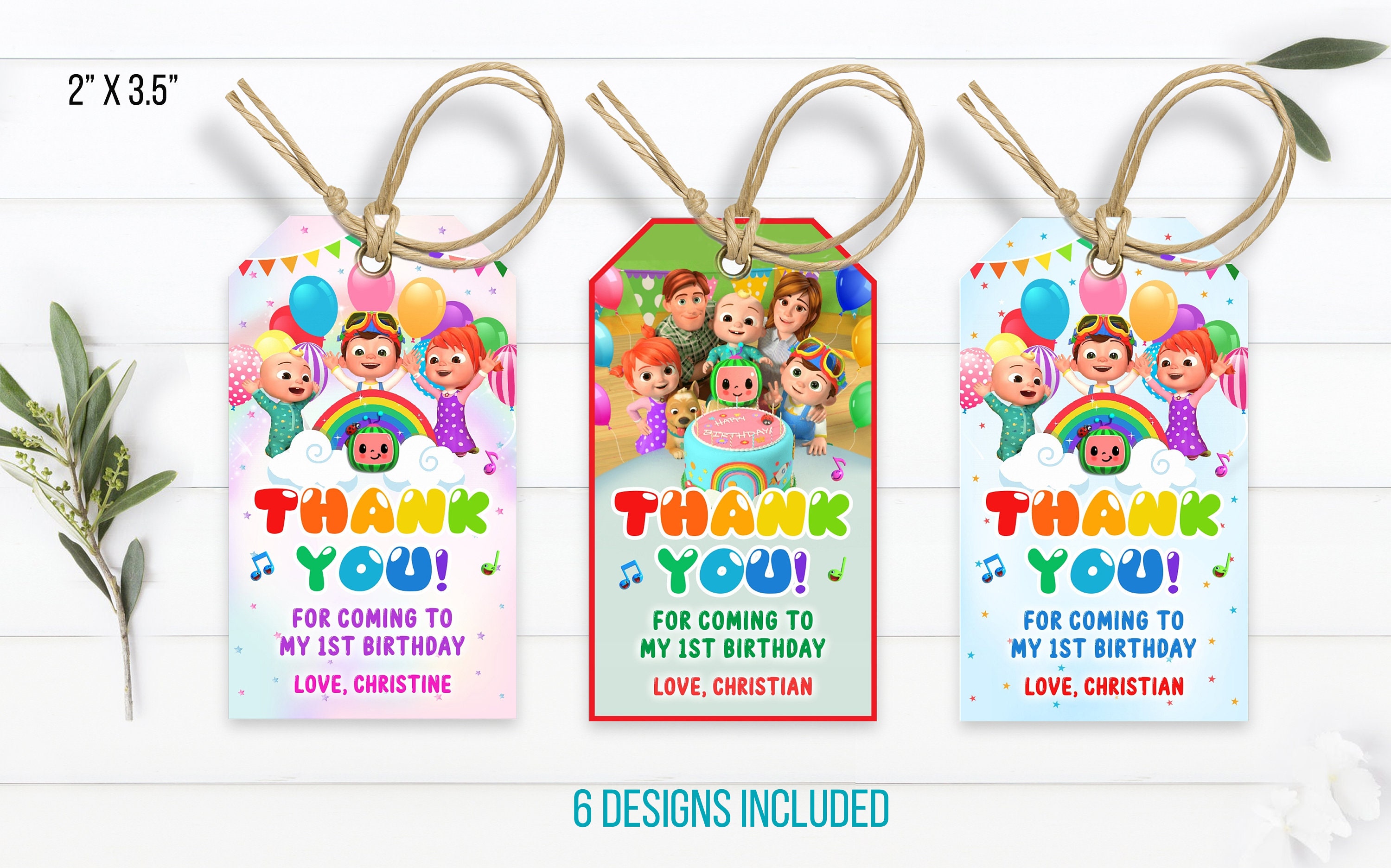 Cocomelon thank you tags Cocomelon favor Tags Birthday | Etsy