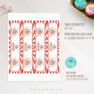 Editable Carnival Water Bottle Label, Carnival Bottle Label, Circus ...