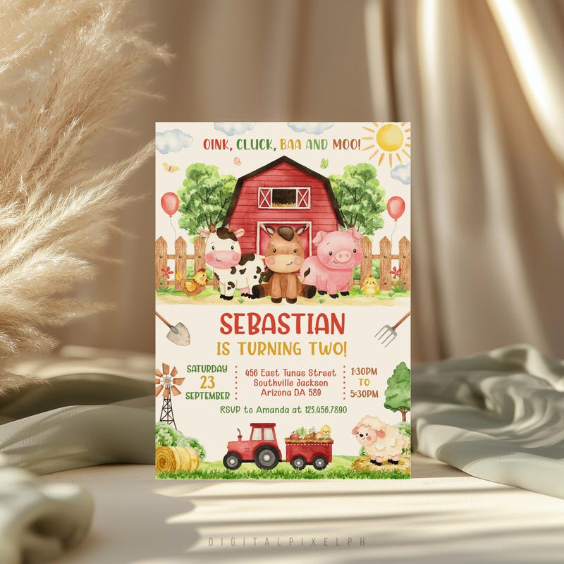 Farm Animal Invite Photo - Etsy