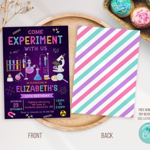 Editable Mad Science Experiment Birthday Invitation, Science Experiment ...