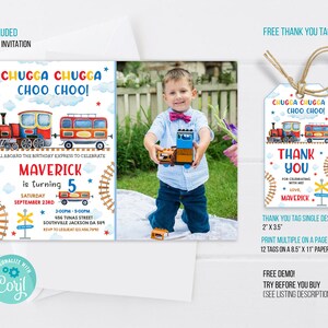 Editable Train Birthday Invitation Template, Toy Train Invitation ...