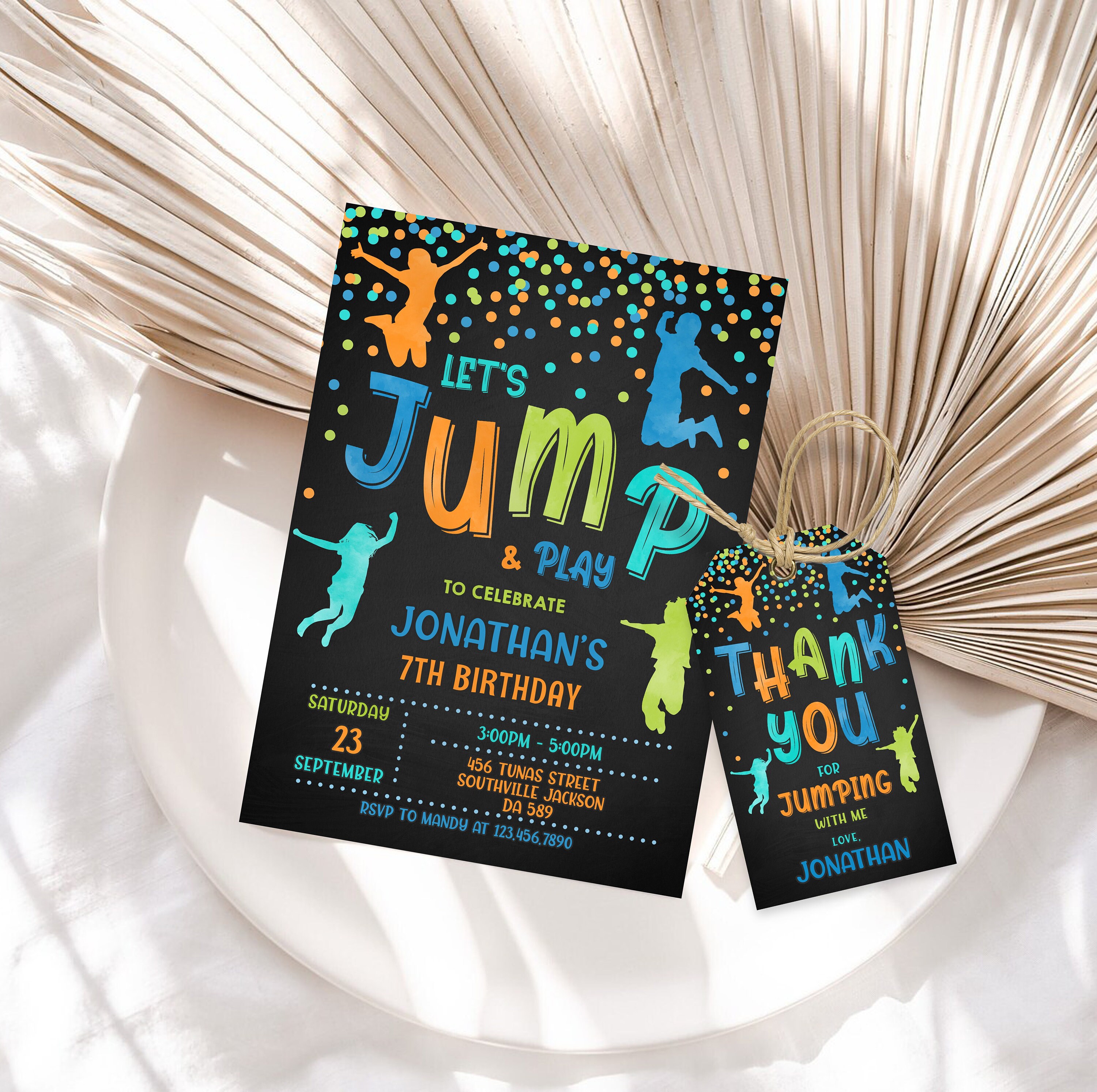 Jump Birthday Party Invitation Template Jump Birthday Party - Etsy