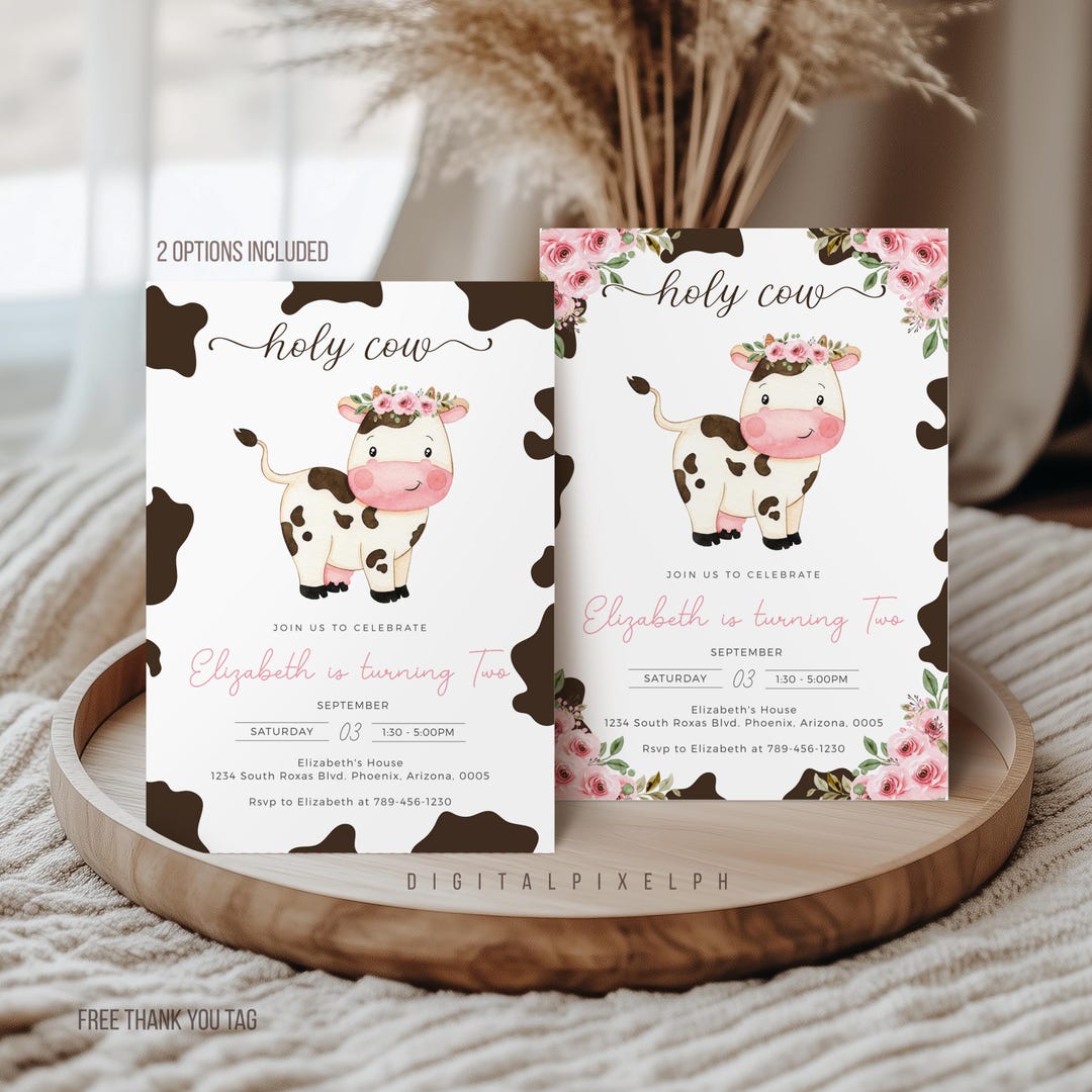 Holy Cow Birthday Invitation Template, Holy Cow Birthday Invitation ...