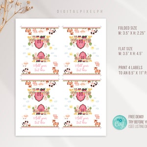 Editable Farm Food Label, Farm Food Tent Cards, Barnyard Farm Animals ...
