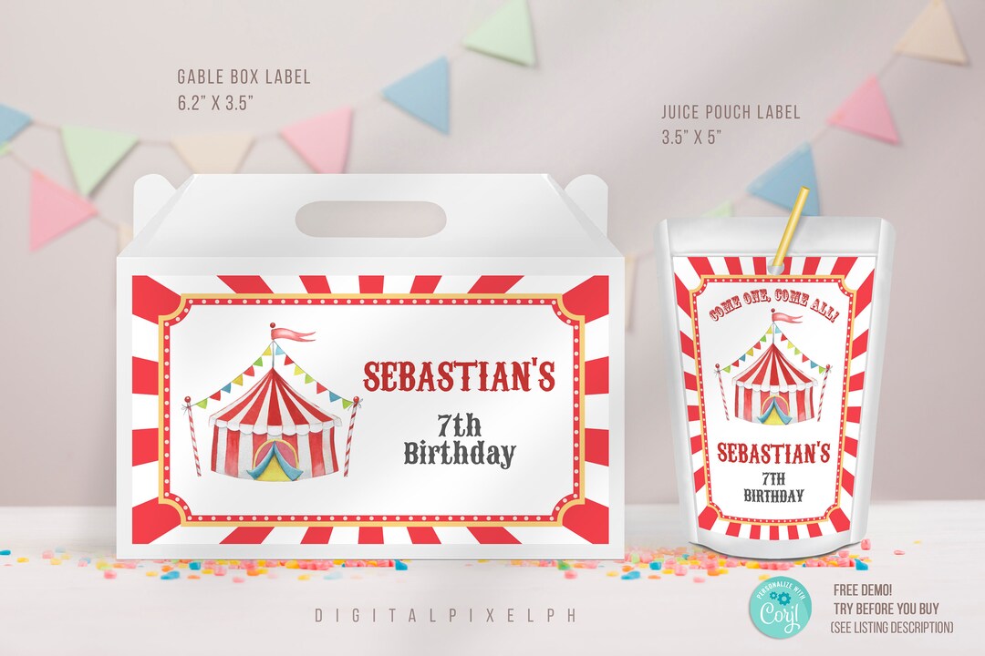 Editable Carnival Capri Sun Labels, Carnival Juice Labels, Carnival ...