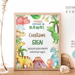Editable Dinosaur Birthday Welcome Sign Template, Dinosaur Birthday ...