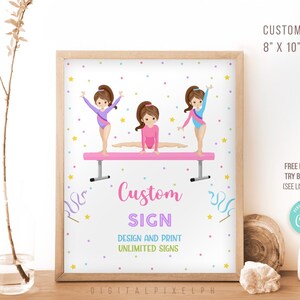 Gymnastics Birthday Welcome Sign Template, Editable (digital Download ...