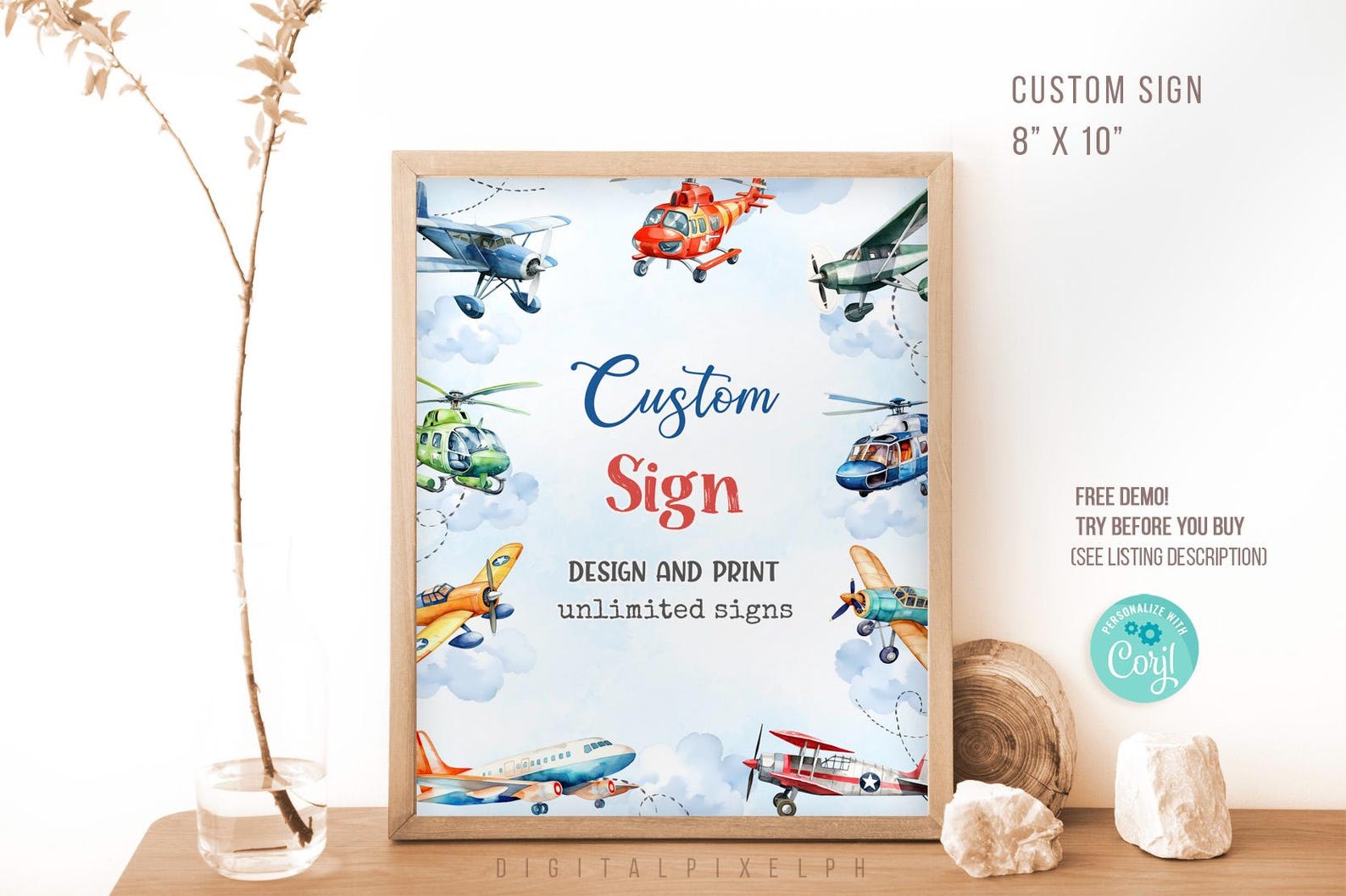 Editable Airplane Birthday Party Welcome Sign Template, Airplane ...