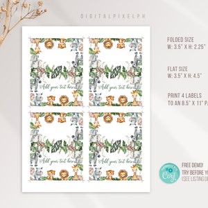 Editable Safari Food Label, Safari Animals Food Tent Cards, Safari Food ...