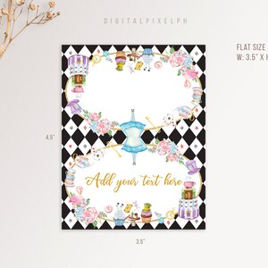 Editable Alice in Wonderland Food Label, Alice in Wonderland Food Tent ...