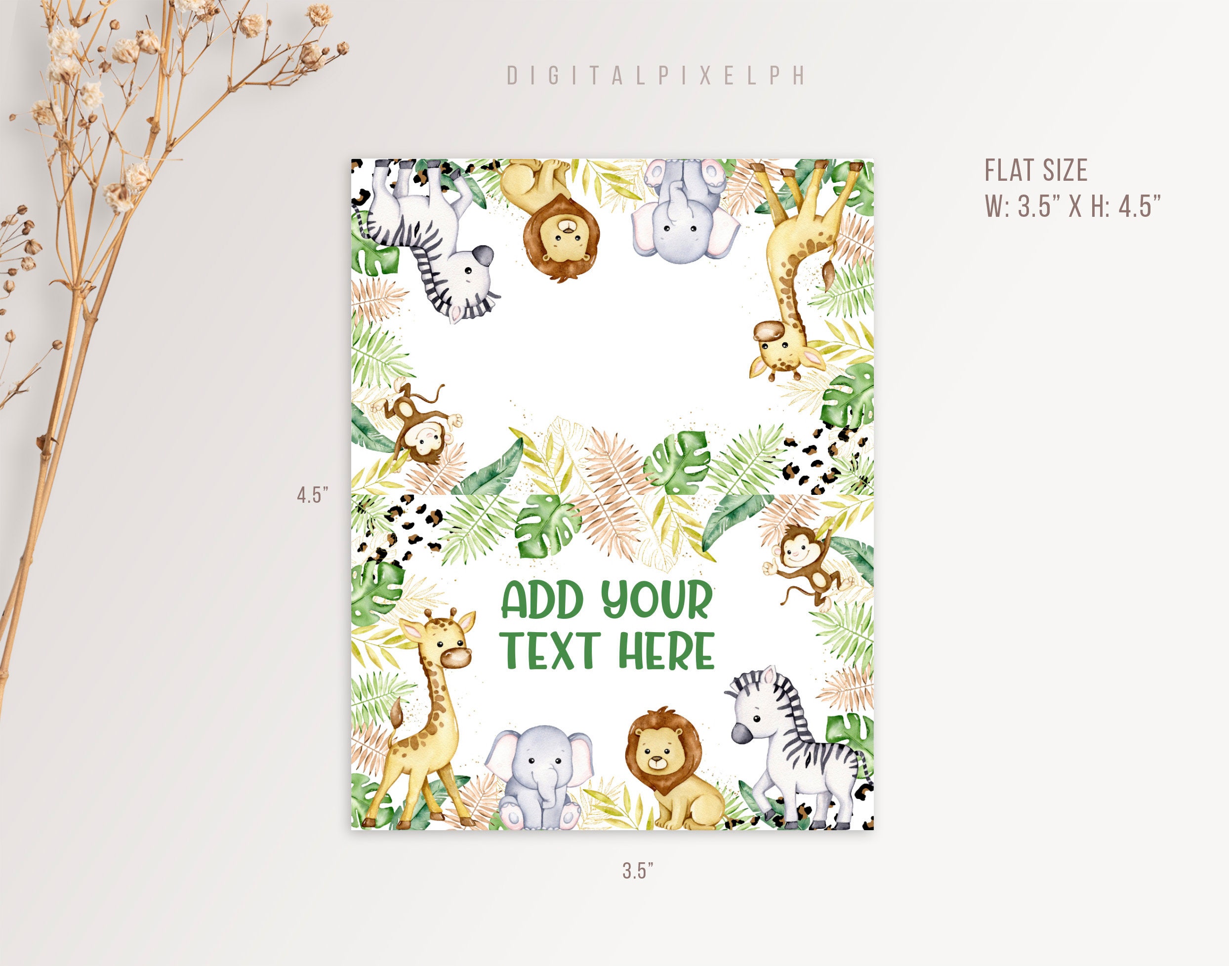 Editable Safari Animals Food Label, Safari Animals Food Tent Cards ...