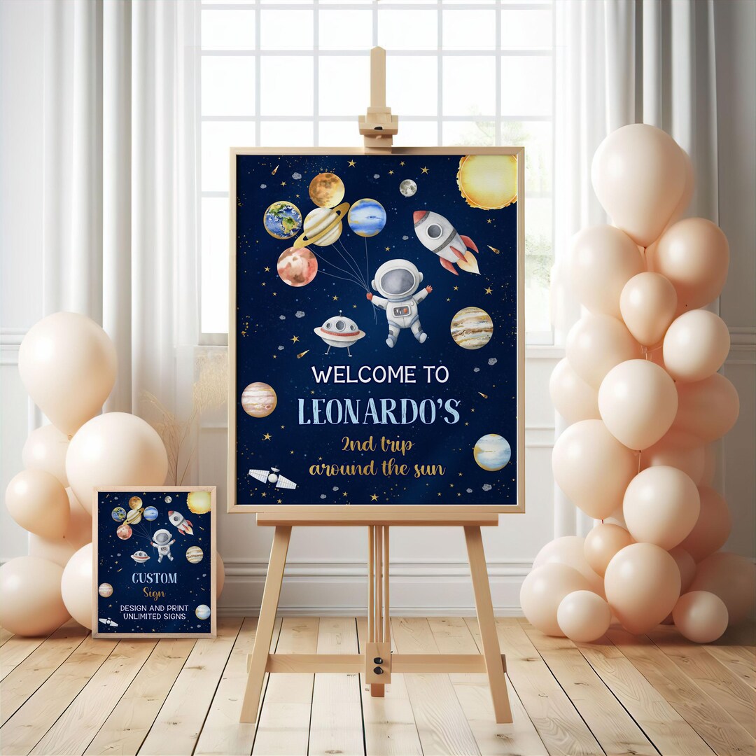 Editable Outer Space Welcome Sign, Custom Sign Template (digital ...
