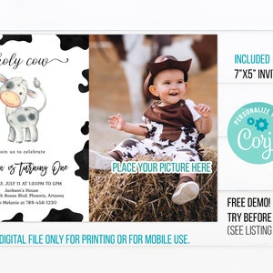 Holy Cow Birthday Invitation Template Printable Holy Cow - Etsy