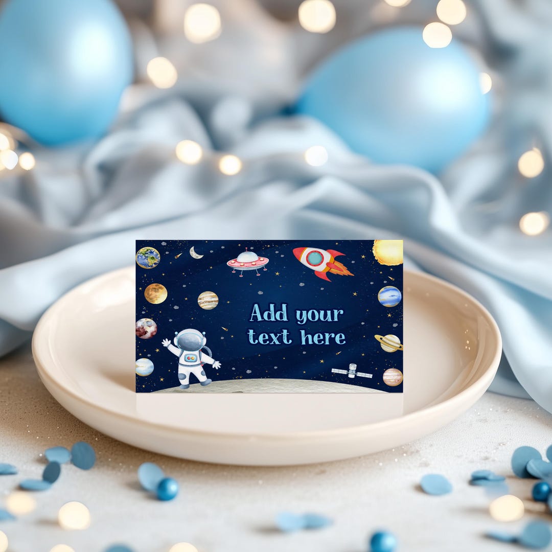 Outer Space Food Label, Outer Space Birthday Party Food Tent Cards ...