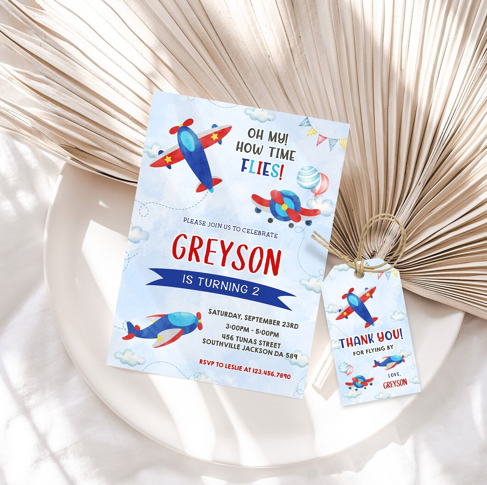 Airplane Birthday Invitation Template Airplane Invitation - Etsy