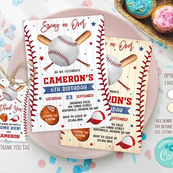 Baseball Invitation - Etsy