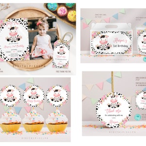 Editable Holy Cow Birthday Invitation Bundle Template, Holy Cow Welcome ...