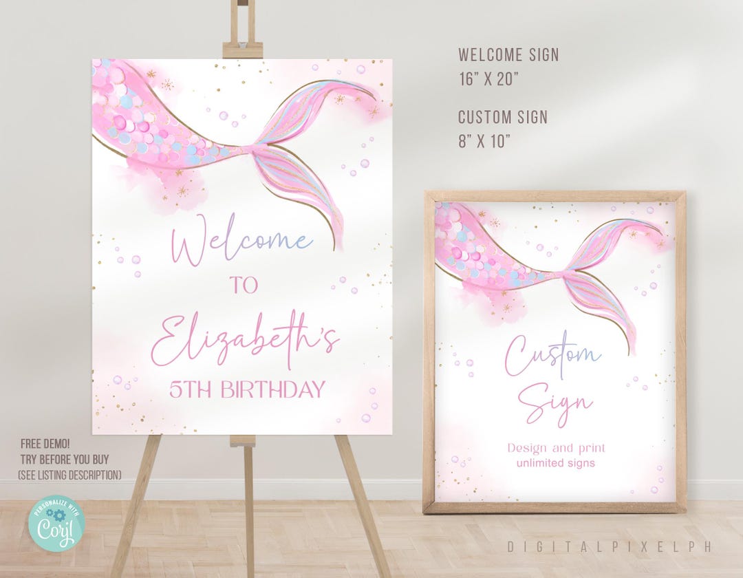 Editable Under the Sea Welcome Sign Template, Under the Sea Birthday ...