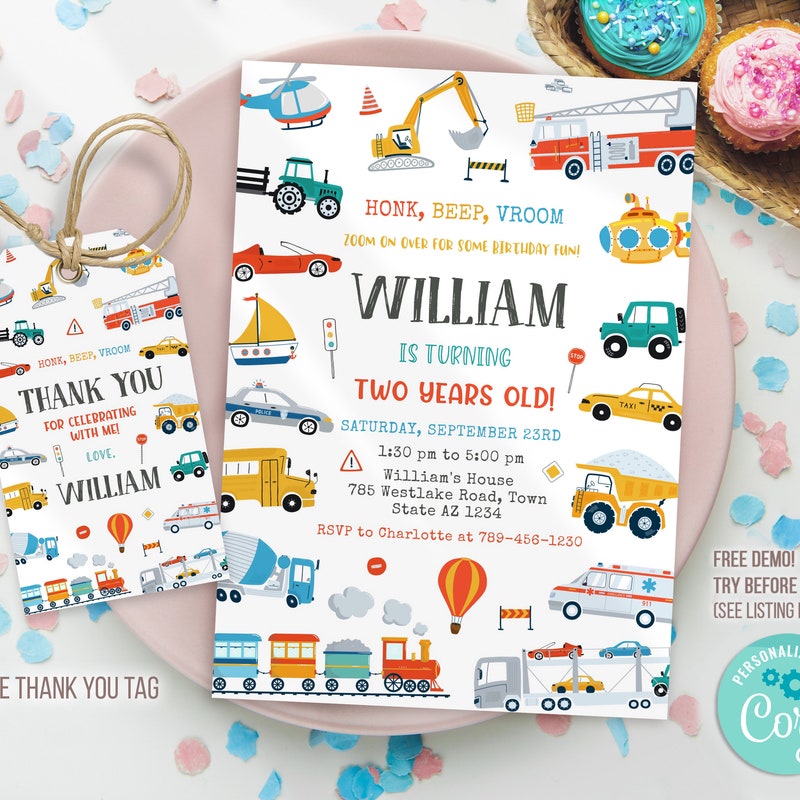 Transportation Birthday - Etsy