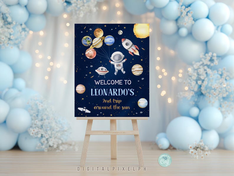 Editable Outer Space Welcome Sign, Custom Sign Template (digital ...
