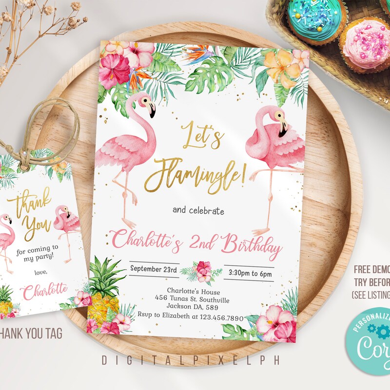 Flamingo Invites - Etsy