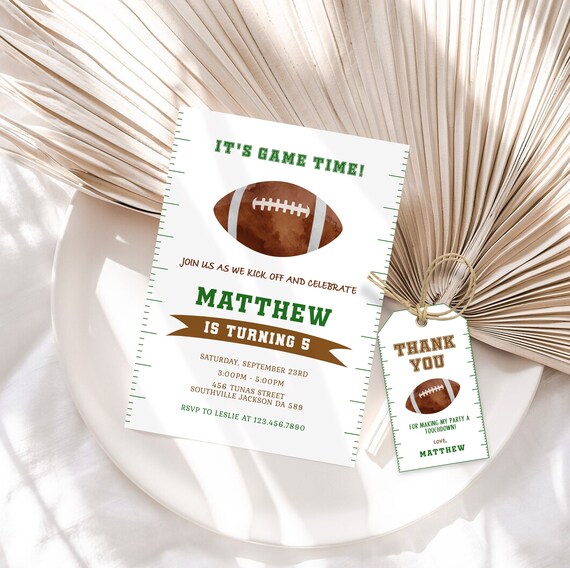 Football Birthday Invitation Football Birthday Invite - Etsy