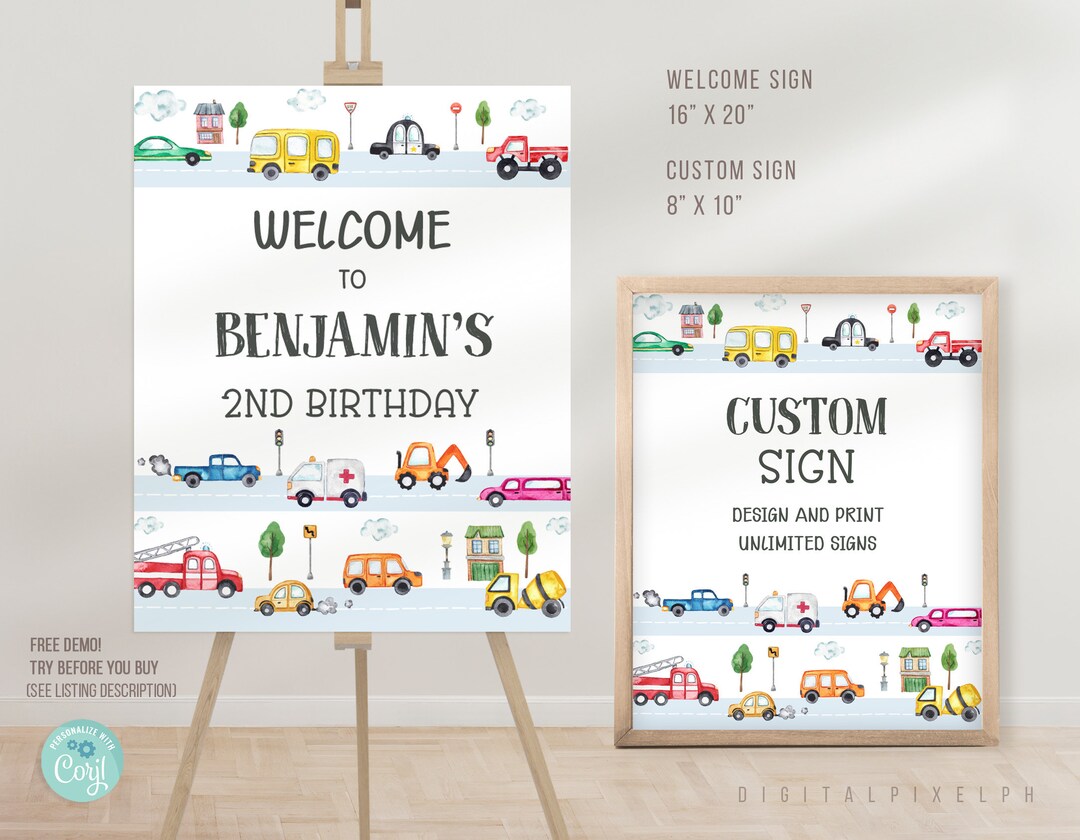 Editable Transportation Welcome Sign, Transportation Custom Sign ...
