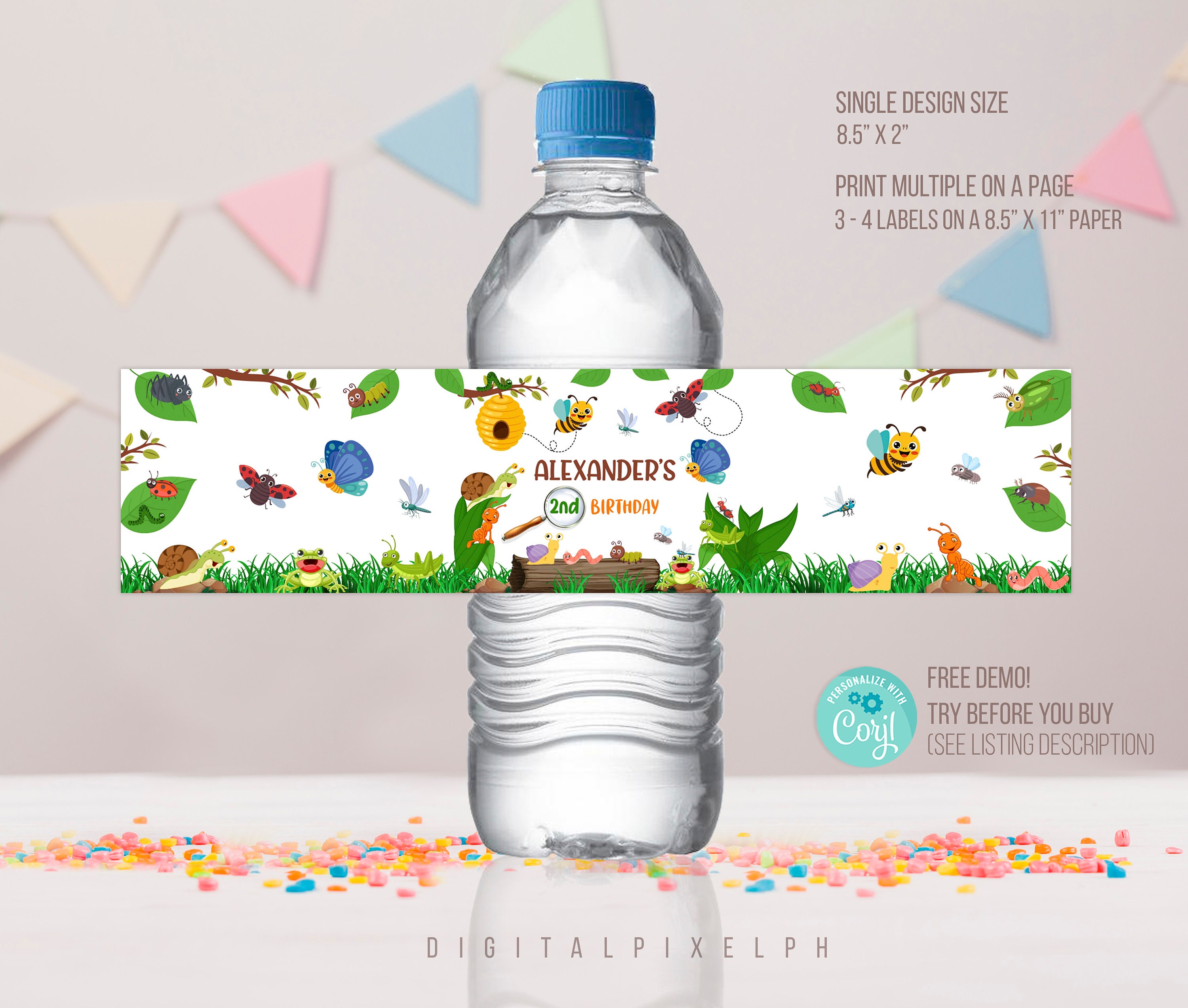 Editable Insect Water Bottle Label, Insect Label, Insects Water Bottle ...
