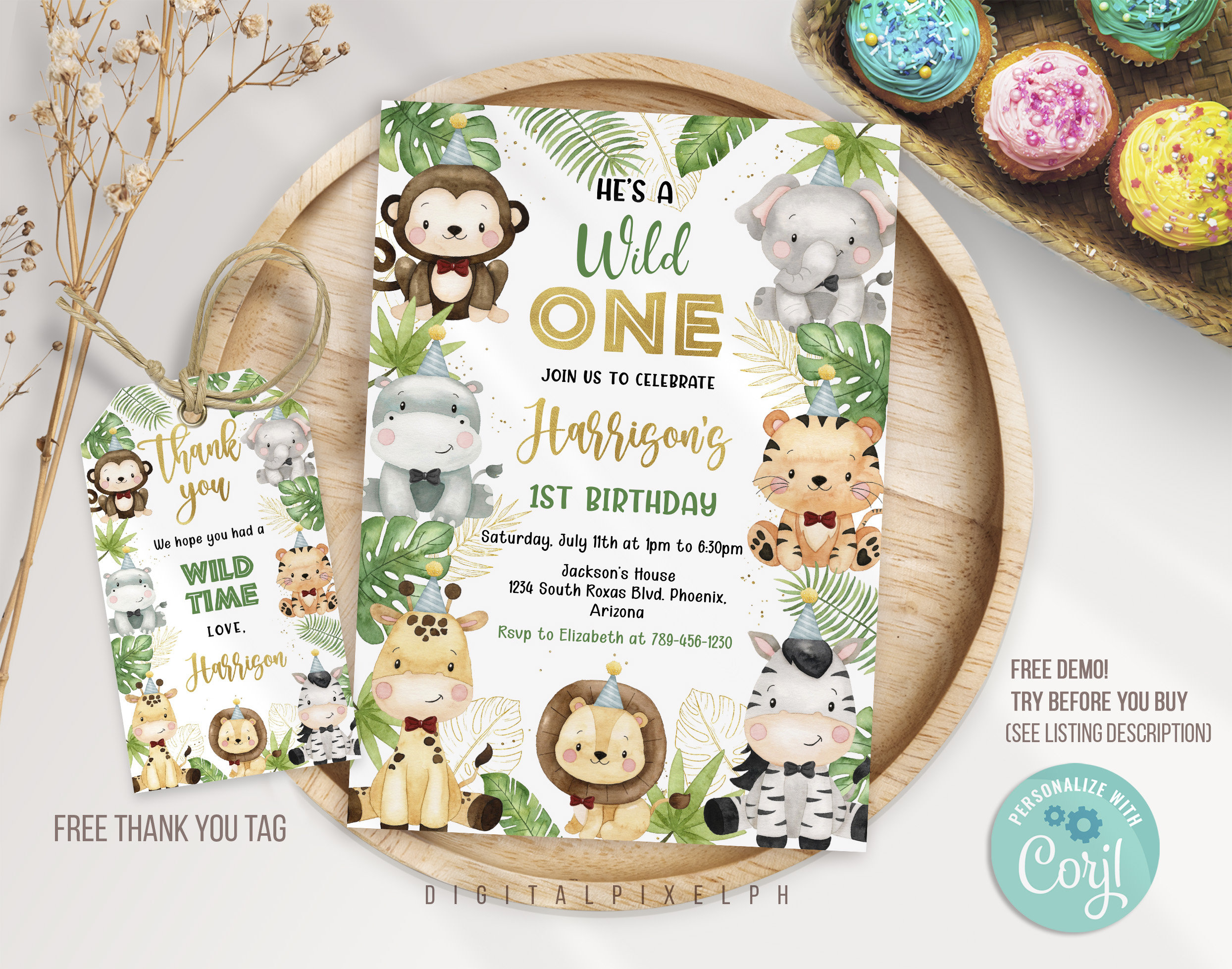 Jungle Invitations Etsy Jungle Digital Invitations Etsy