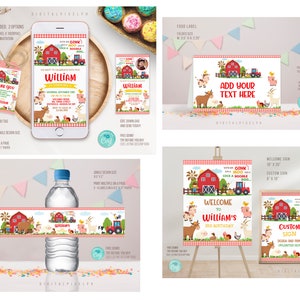 Editable Farm Barnyard Invitation Bundle Template, Farm Barnyard ...