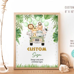 Editable Safari Birthday Party Welcome Sign Template, Safari Birthday ...