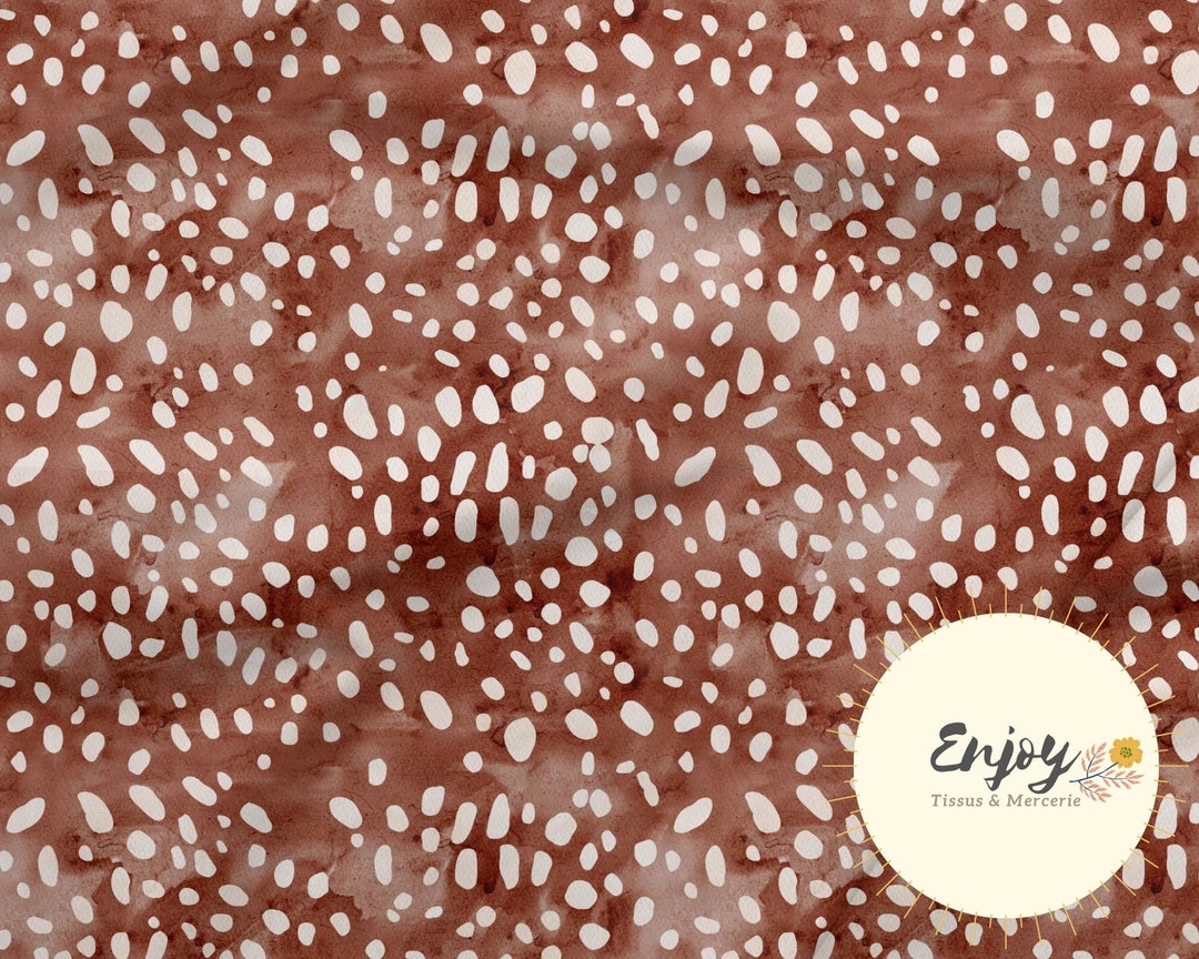 Doe Buckskin Fabric by the Meter, Animal Fur Print in Cotton / Jersey / French Terry ...