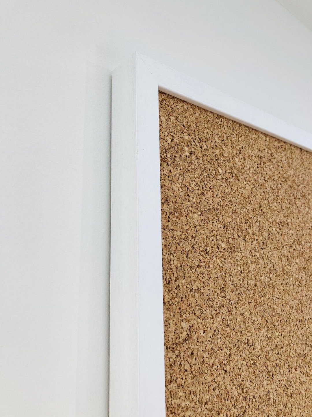 White Framed Cork Pin Board | Solid Wood Frame | Thick Cork | Pin Board ...