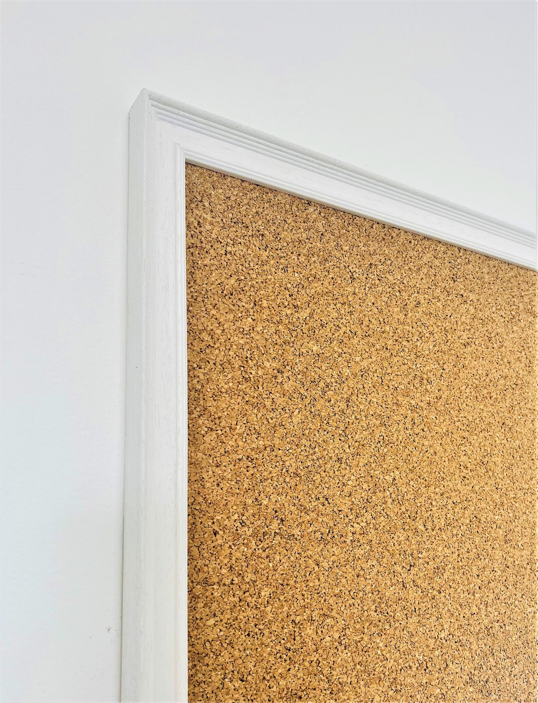 White Ornate Framed Cork Pin Board | Solid Wood Frame | Thick Cork ...