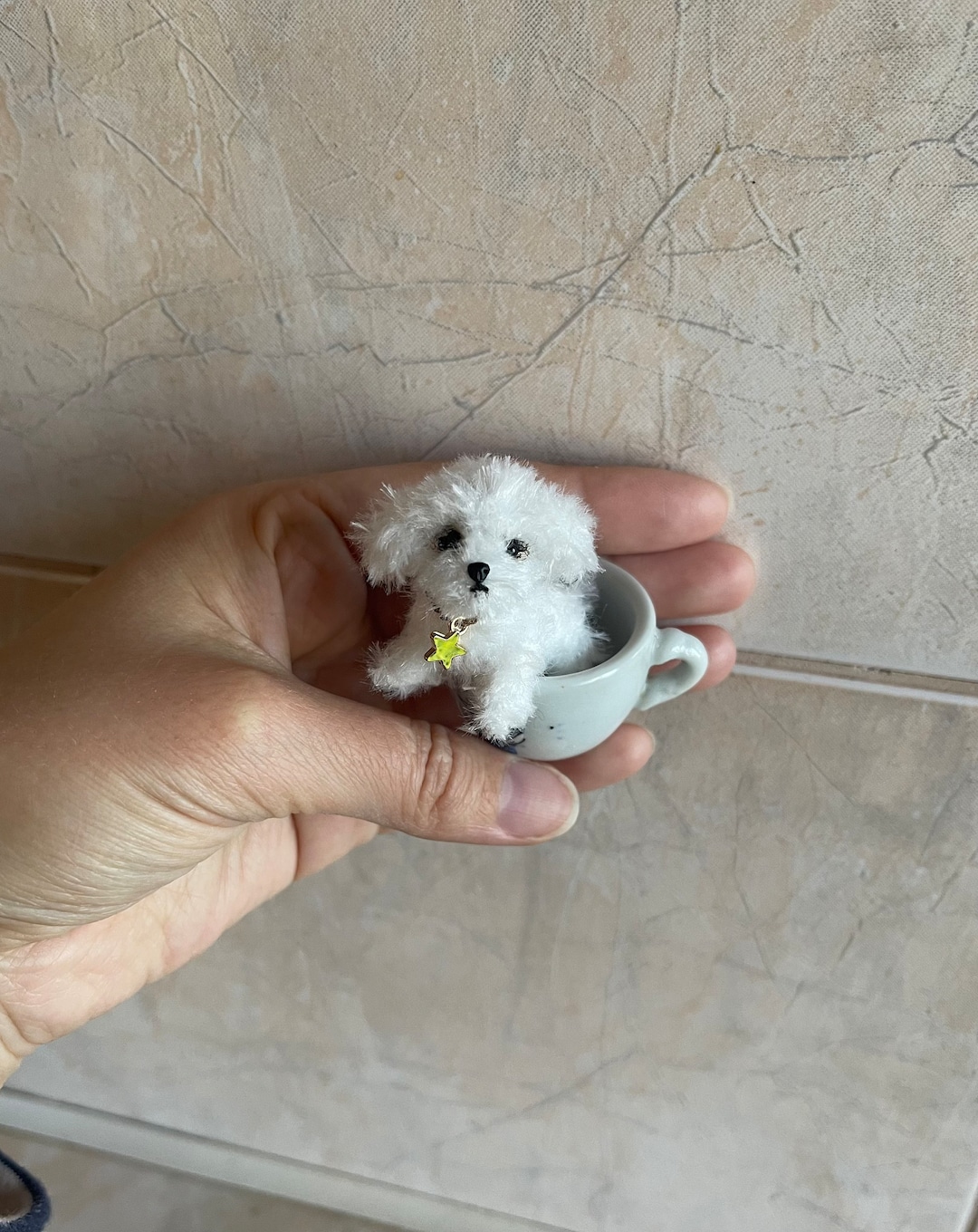 Miniature Maltese Dog Bichon Frize Puppy Dollhouse Companion Handmade ...