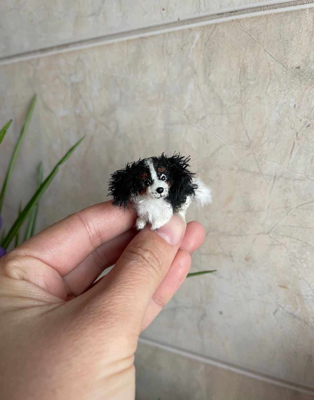 Miniature Dog Realistic King Charles Spaniel Puppy Minitoy Ooak Black ...