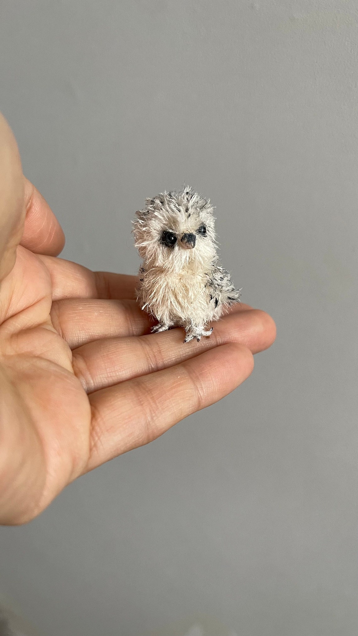 Miniature Barn Owl Micro White Owl Polar Owl Owl Bun Ooak Owl Realistic ...