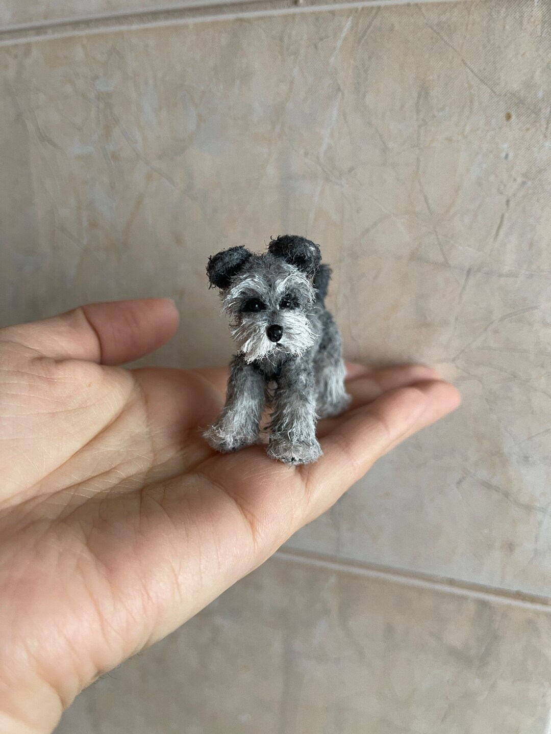 Dollhouse Miniature Schnauzer Dog Custom Dog Statue Collectible OOAK ...