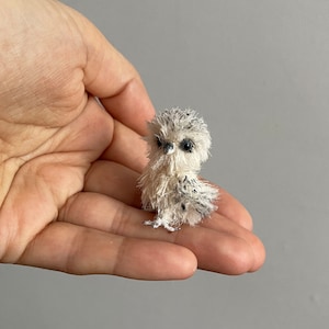 Miniature Barn Owl Micro White Owl Polar Owl Owl Bun Ooak Owl Realistic ...