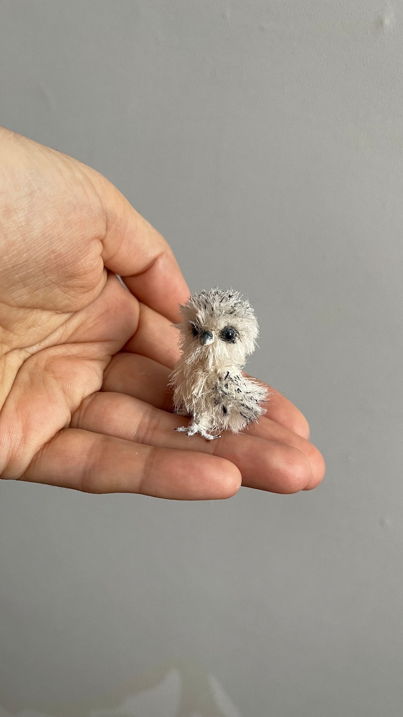 Miniature Barn Owl Micro White Owl Polar Owl Owl Bun Ooak Owl Realistic ...