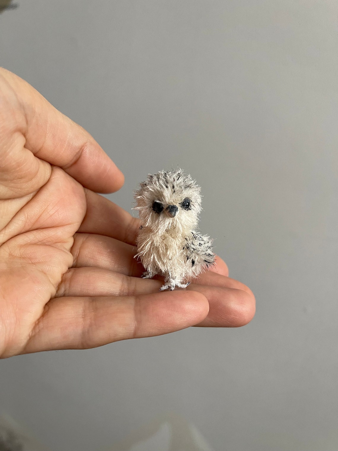 Miniature Barn Owl Micro White Owl Polar Owl Owl Bun Ooak Owl Realistic ...