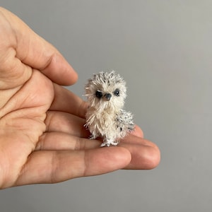 Miniature Barn Owl Micro White Owl Polar Owl Owl Bun Ooak Owl Realistic ...