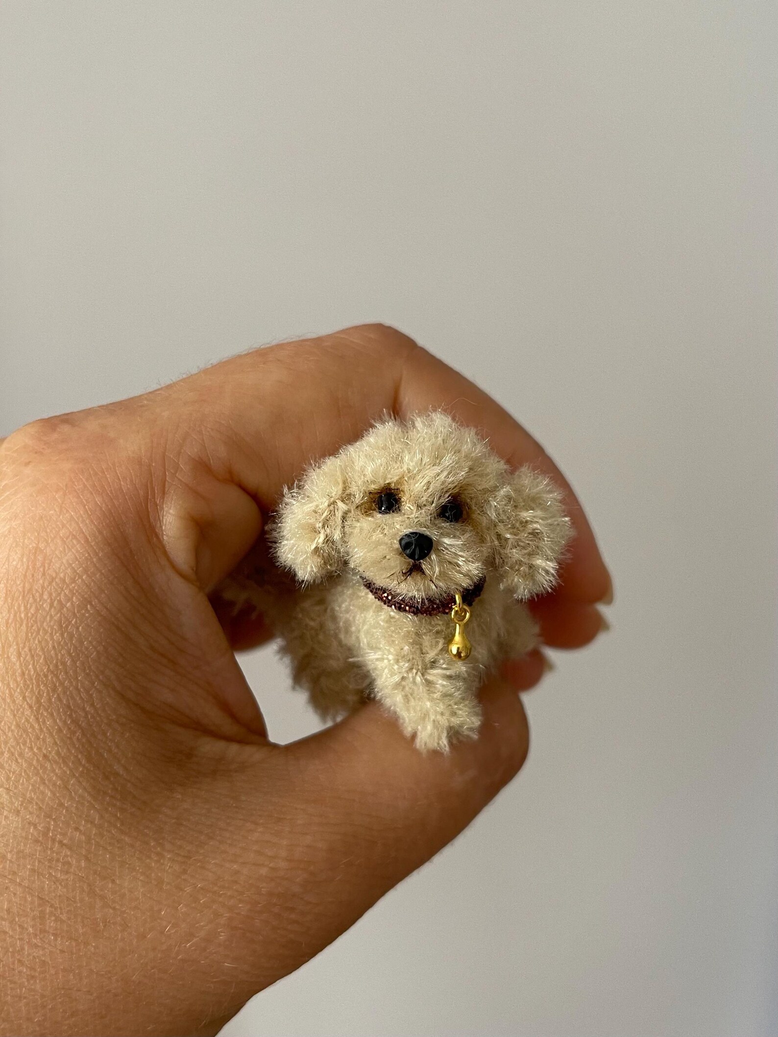 Miniature Realistic Dog Maltipoo Puppy Tiny Poodle Toy Dollhouse ...