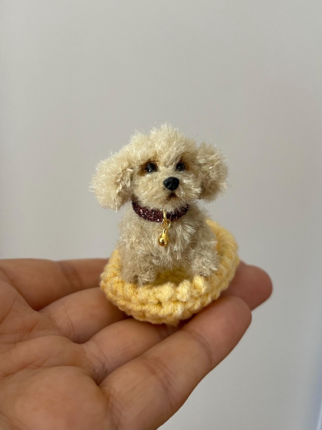 Miniature Realistic Dog Maltipoo Puppy Tiny Poodle Toy Dollhouse ...
