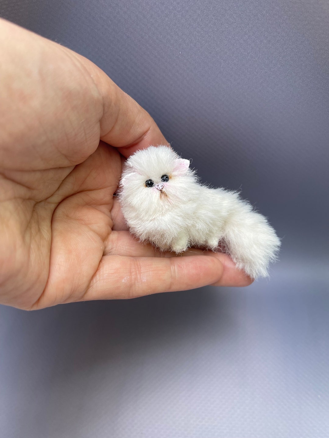 Miniature Realistic Scottish Fold Longhair Cat Highland Fold Cat ...