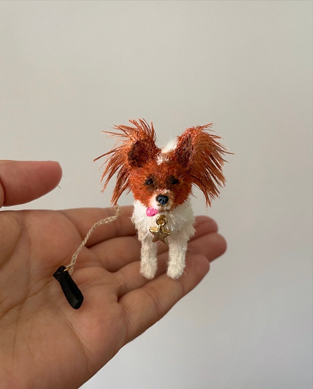 Miniature Custom Dog Pappilon Dog Portrait Life Look Figurine Realistic ...